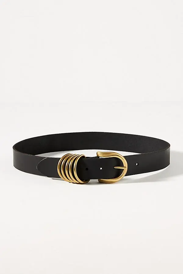 Anthropologie Multi Keeper Belt - Black / Silver