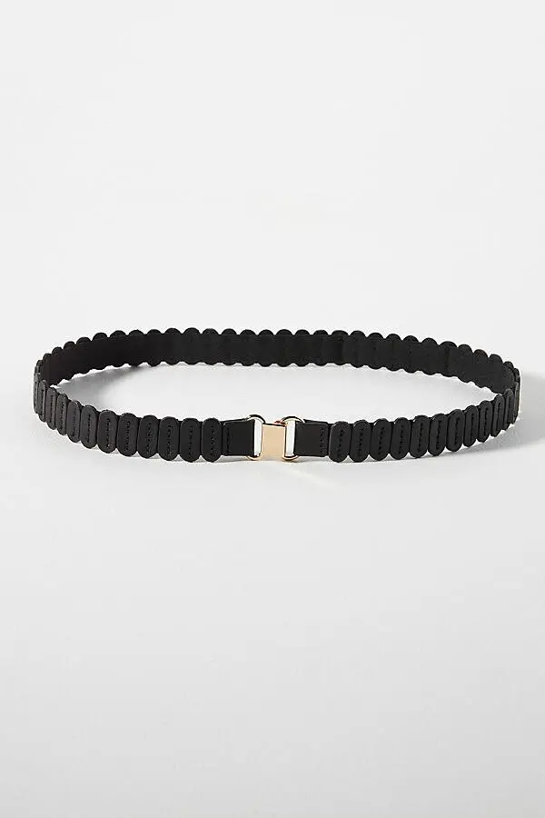 Anthropologie Tabitha Stretch Leather Belt - Carbon