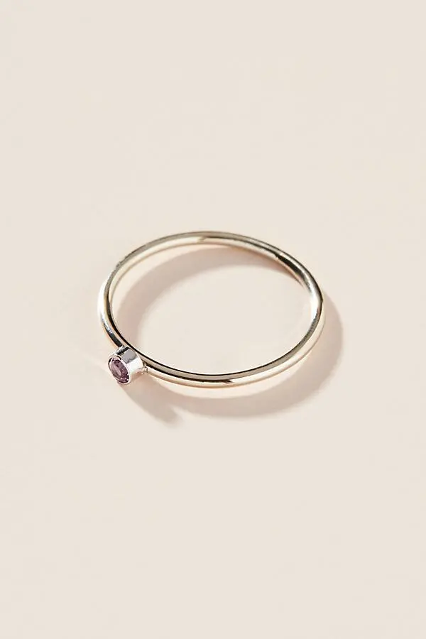 Maya Brenner Designs 14k White Gold Birthstone Ring - February