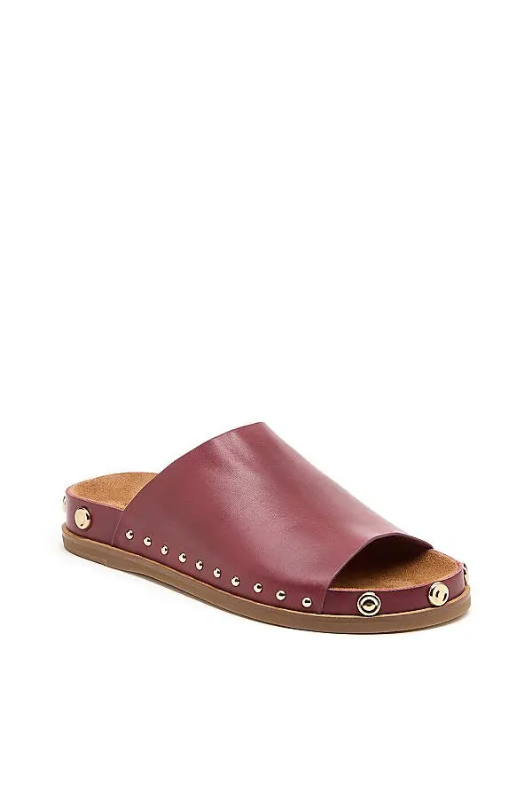 KELSI DAGGER BROOKLYN Squish Studded Slide Sandals - Raspberry