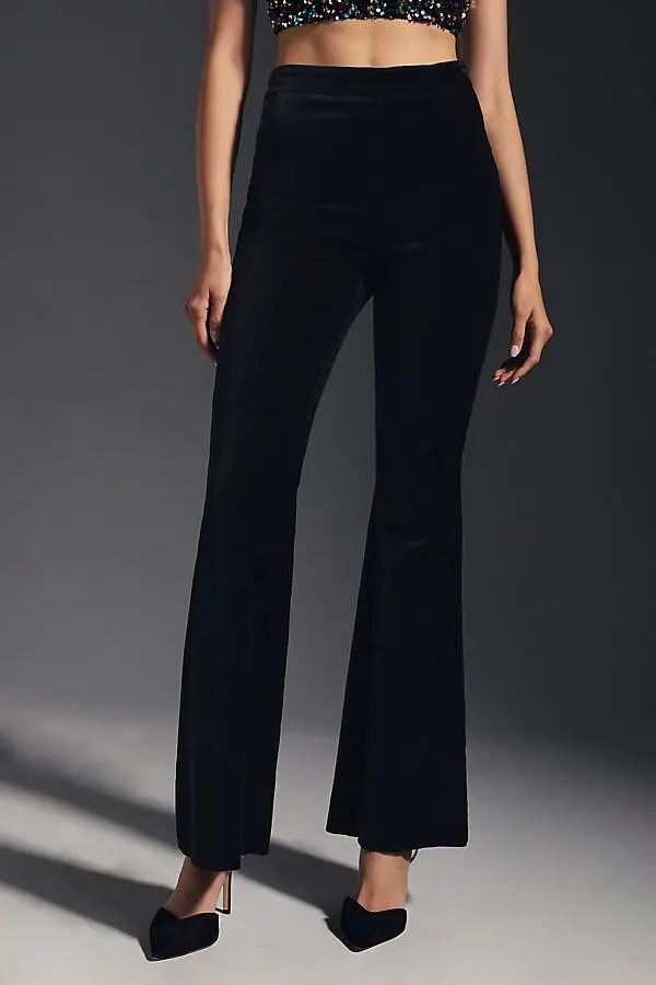 Anthropologie Velvet Flare Pants - Black