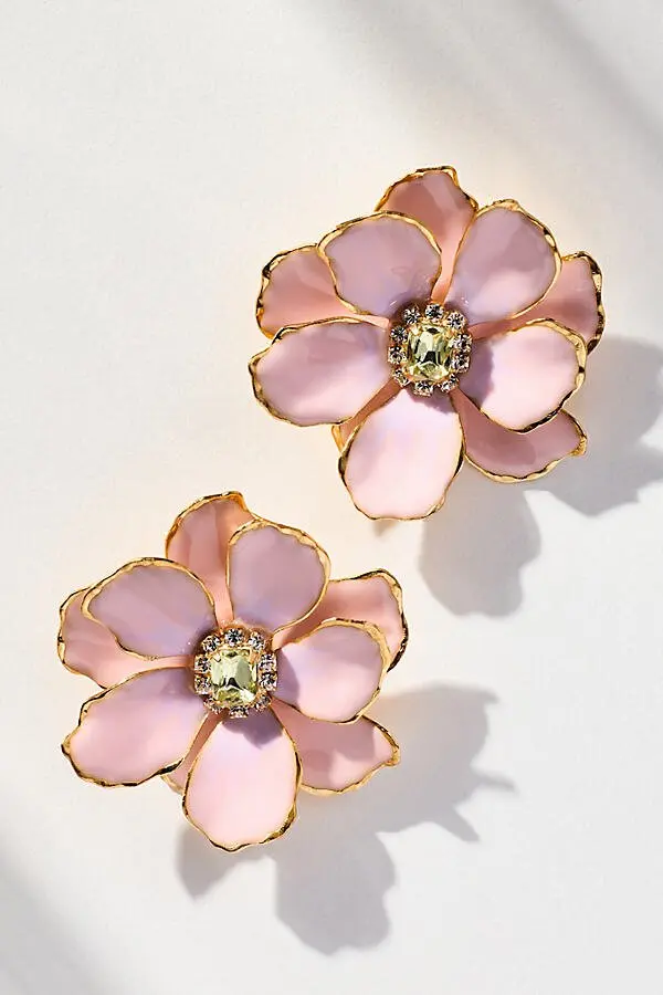 THE PINK REEF Handpainted Earrings - Petal Pink