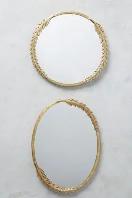 Anthropologie Olive Leaf Mirror