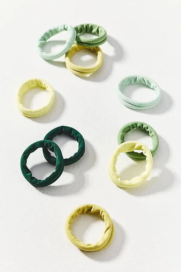 Anthropologie Tonal Hair Tie Set - Dark Green