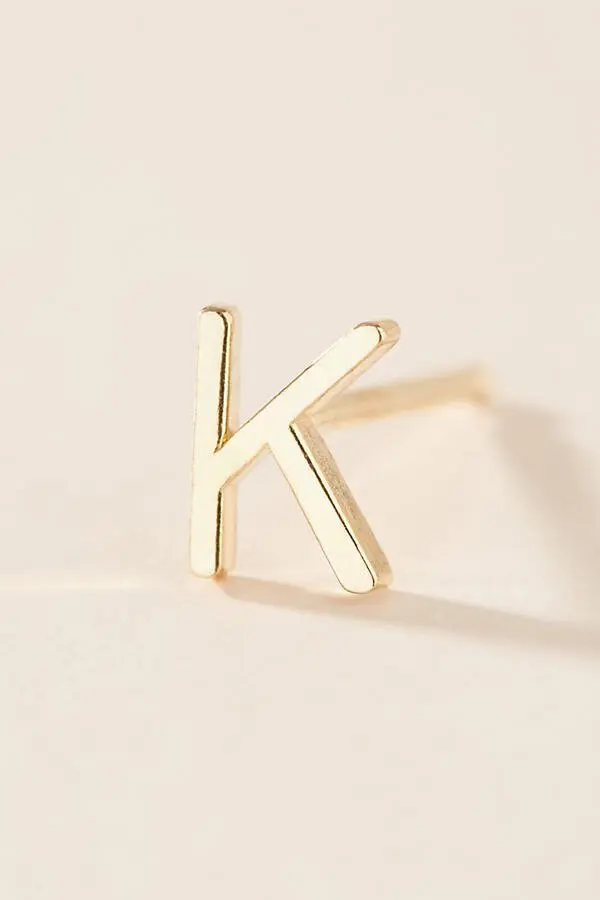 Maya Brenner Designs 14k Yellow Monogram Post Earring - K