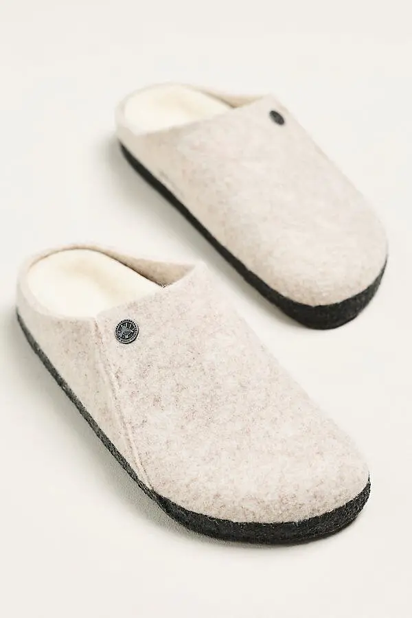 BIRKENSTOCK Zermatt Wool Felt Shearling Clogs - Eggnog/natural
