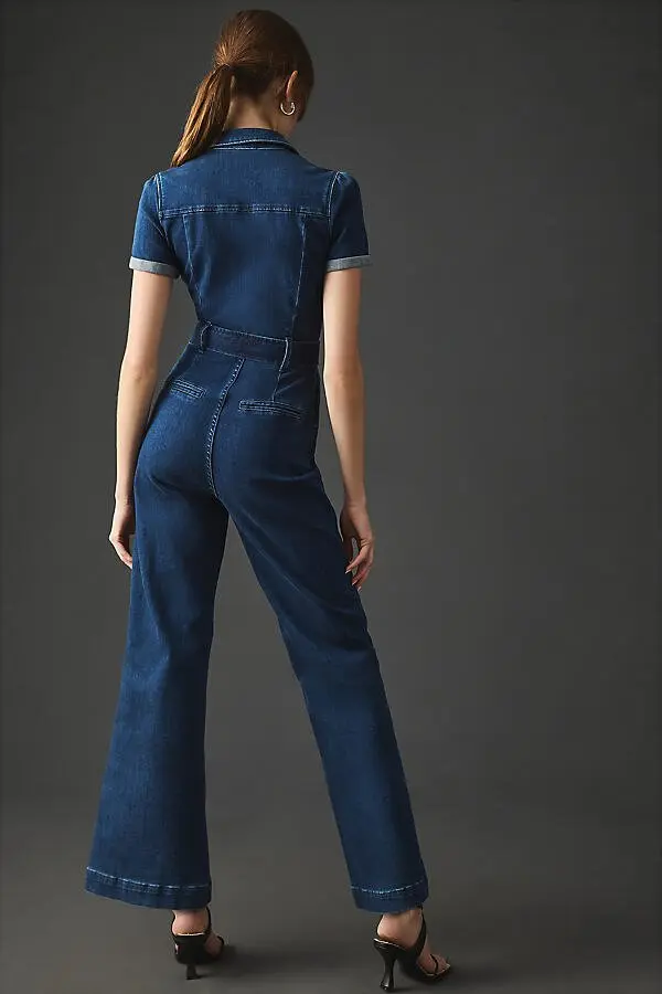 Paige Anessa Denim Jumpsuit With Belt - Jilena