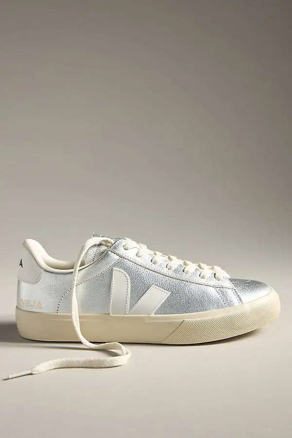 VEJA Campo Leather Sneakers - Silver/white