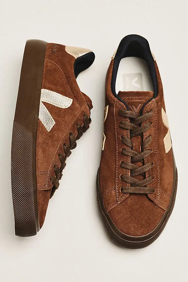 VEJA Campo Leather Sneakers - Walnut_platine_eagle