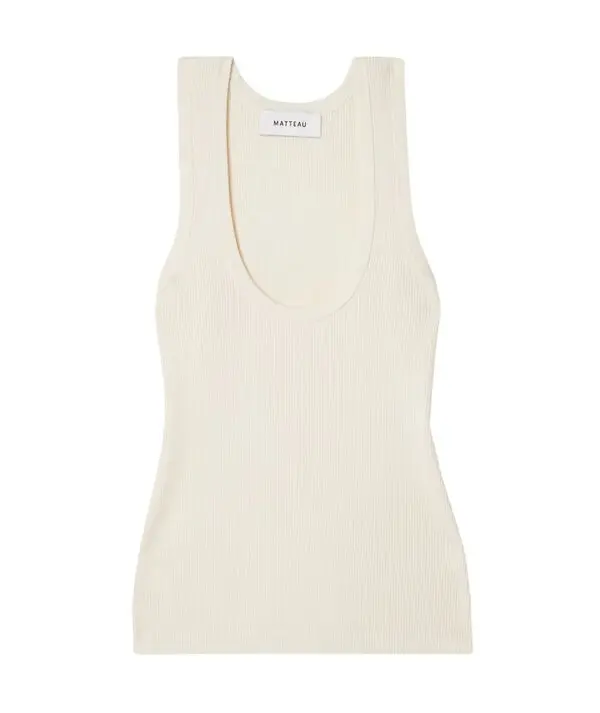 Matteau Ribbed-knit Tank - Ecru