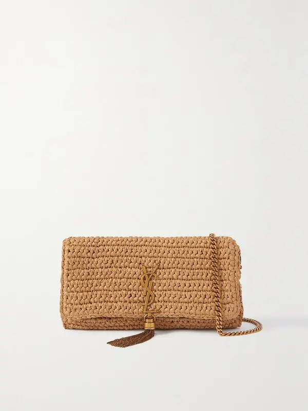 Saint Laurent Kate Raffia Baguette