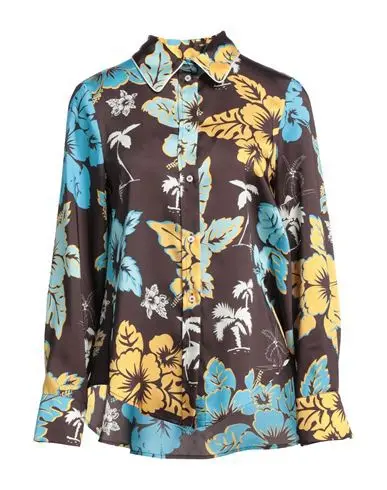 Beatrice B Satin Hawaiian Print Shirt