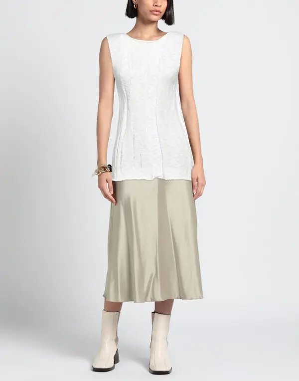 VIRGINIA BIZZI Sleeveless Knit Top - Ivory
