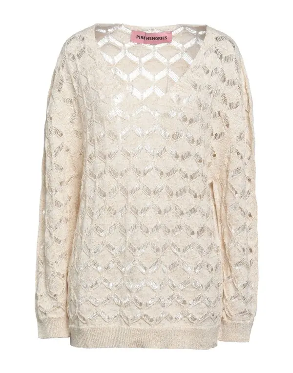 PINK MEMORIES Sweater With Open-knit Design - Beige