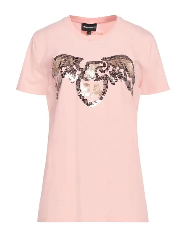 Emporio Armani T-shirt With Appliqués - Pink