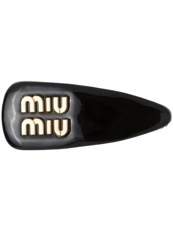 Miu Miu Patent-leather Hair Clip - Black