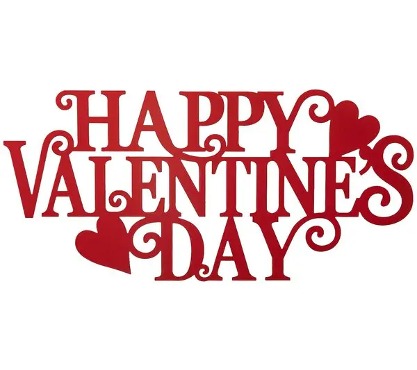GLITZHOME 24' Metal 'happy Valentine's Day' Wa Ll Decor - One-color