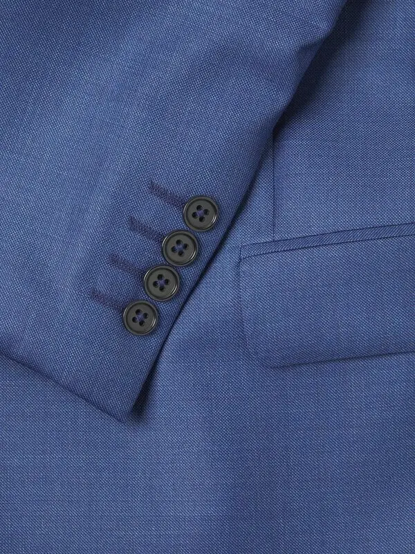 Emporio Armani Solid Virgin Wool Suit - Blue