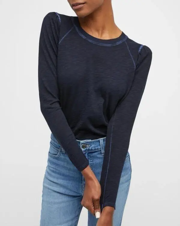 Veronica Beard Mason Long Sleeve Baseball Tee