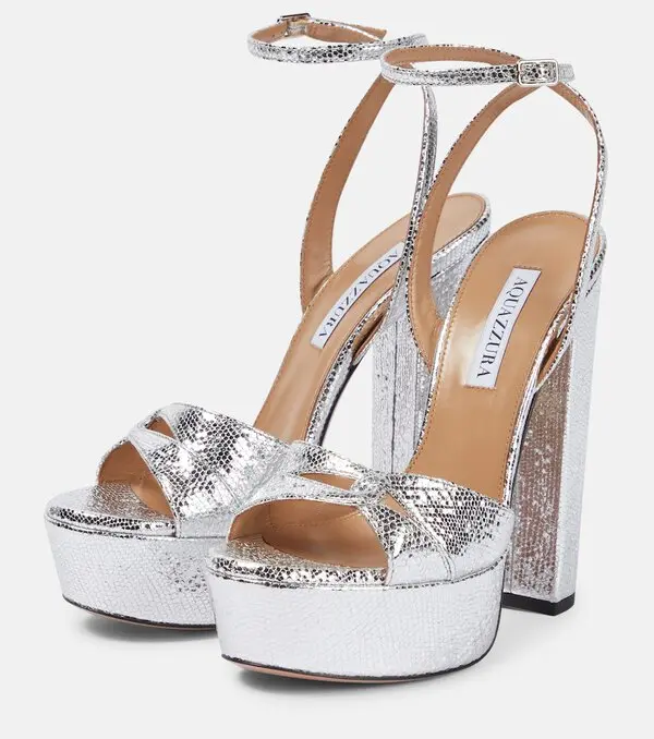 AQUAZZURA Sinner Leather Platform Sandals