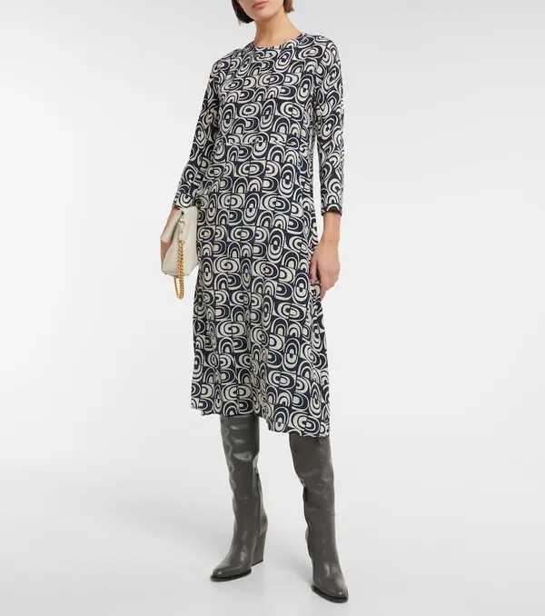 Max Mara Garda Printed Silk Midi Dress