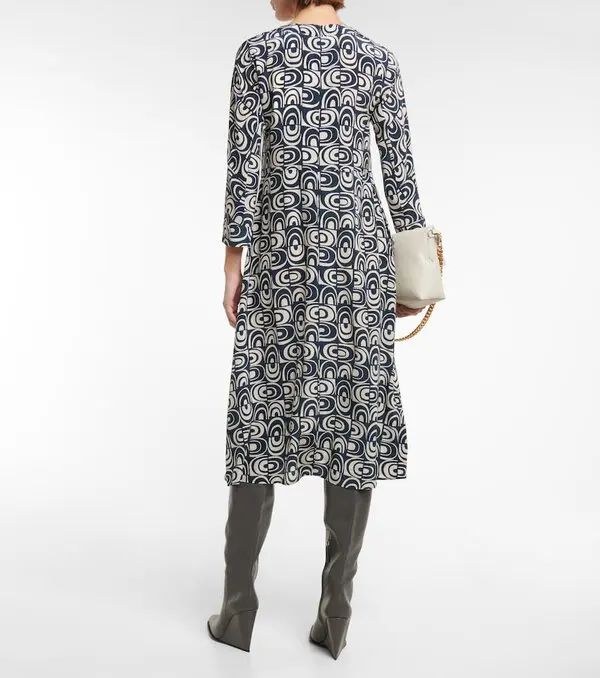 Max Mara Garda Printed Silk Midi Dress