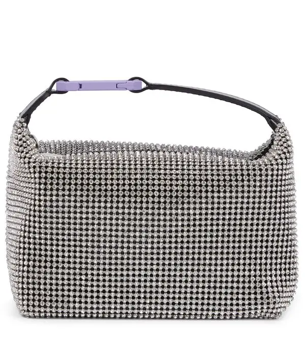 EERA Eéra Moonbag Embellished Mesh Shoulder Bag - Silver