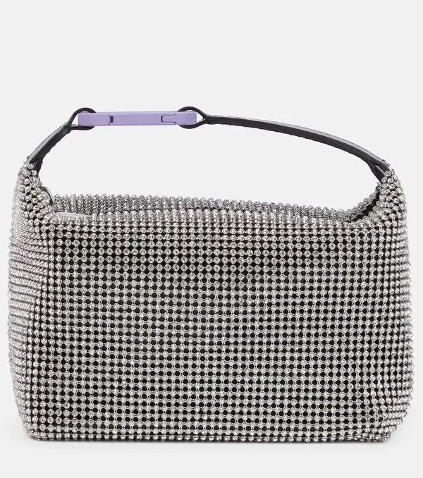 EERA Eéra Moonbag Embellished Mesh Shoulder Bag - Silver