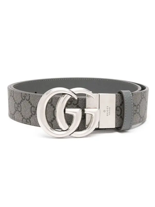 Gucci Marmont Gg Buckle-fastening Belt - Grey