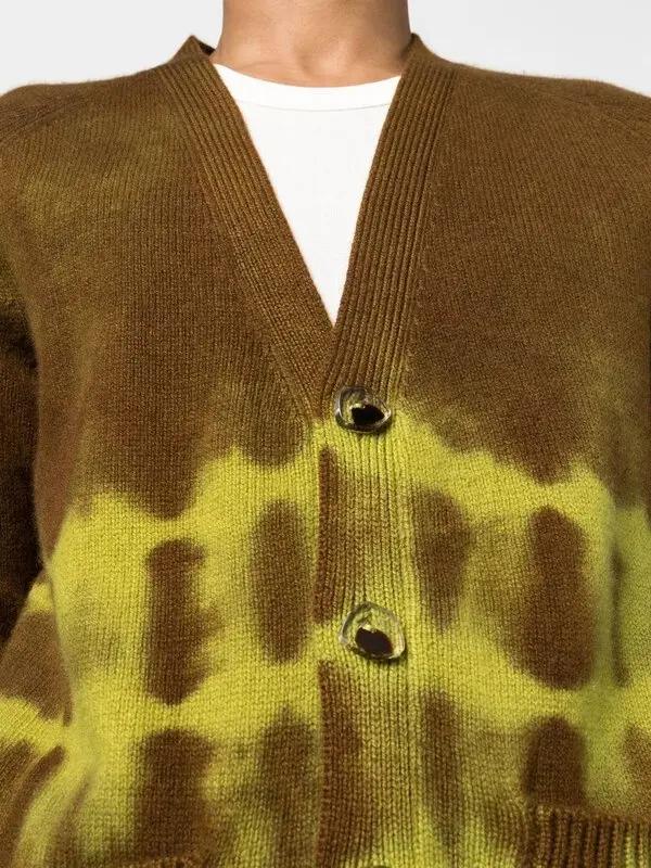 THE ELDER STATESMAN Tie-dye Print Cashmere Cardigan