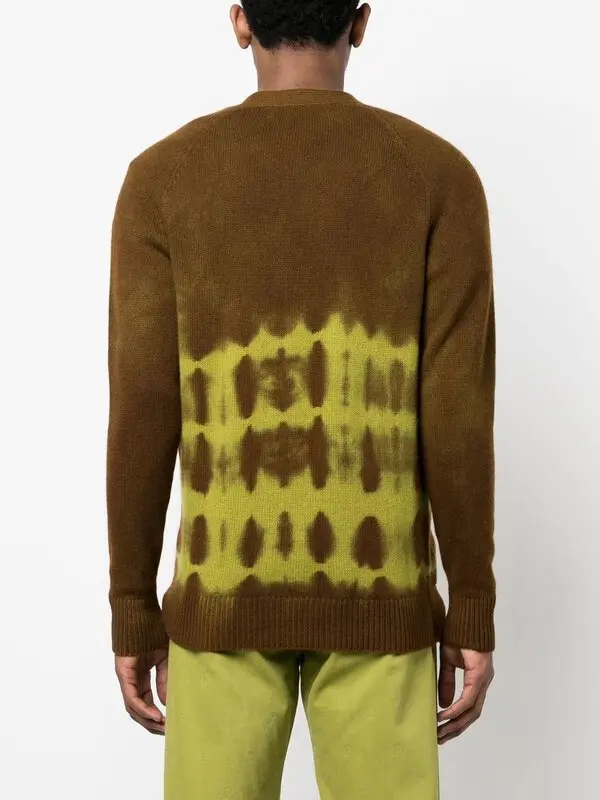 THE ELDER STATESMAN Tie-dye Print Cashmere Cardigan
