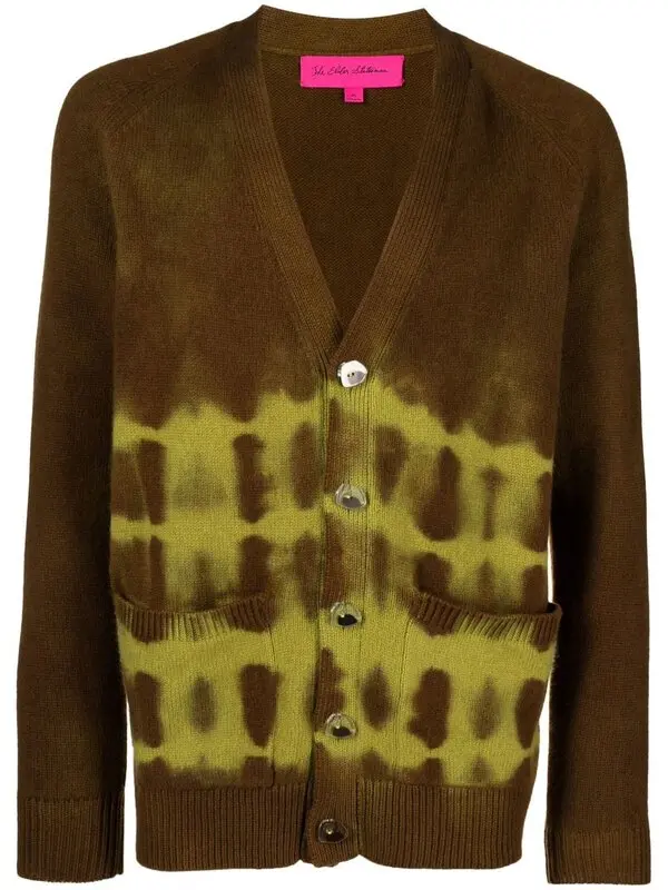 THE ELDER STATESMAN Tie-dye Print Cashmere Cardigan