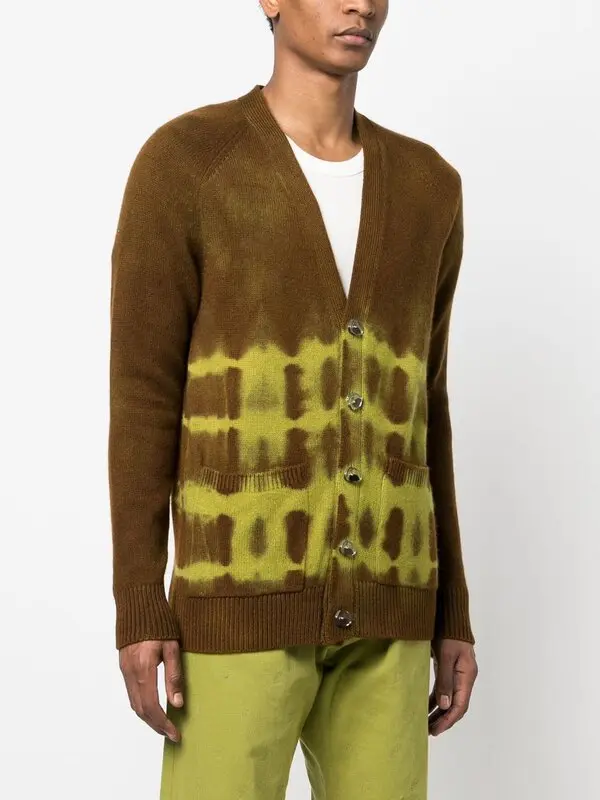 THE ELDER STATESMAN Tie-dye Print Cashmere Cardigan