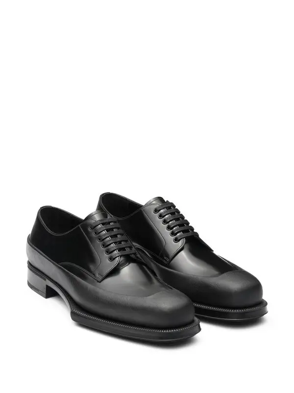 Square Toe Cheap Prada Shoes Prada Brushed Square-Toe Derby Shoes