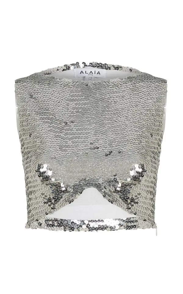 Alaïa Sequin Cropped Top