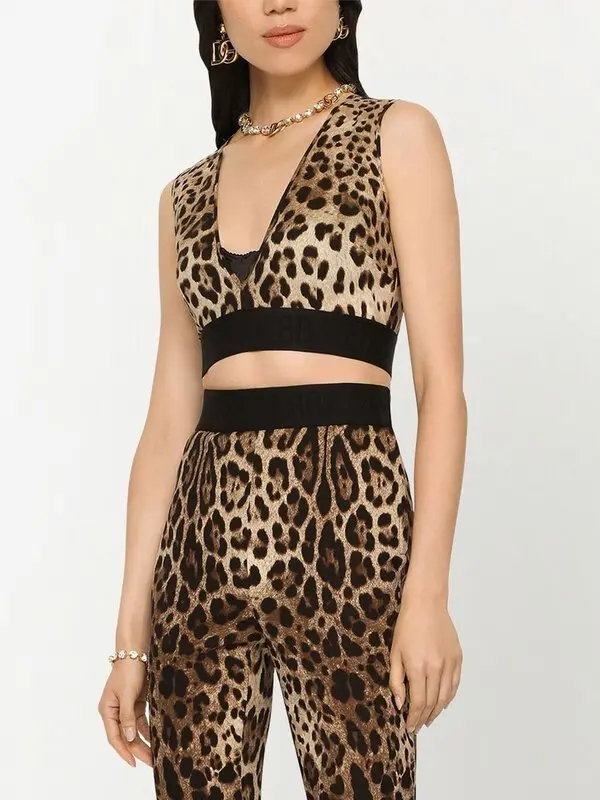 Dolce & Gabbana Leopard-print Vest Top - Brown