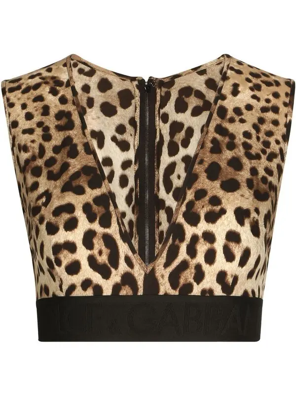 Dolce & Gabbana Leopard-print Vest Top - Brown