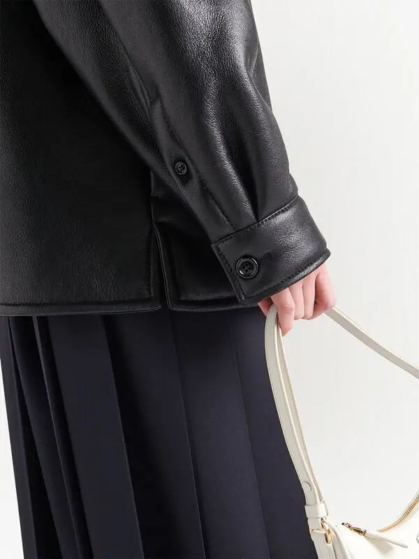 Prada Shearling Collar Button-up Jacket