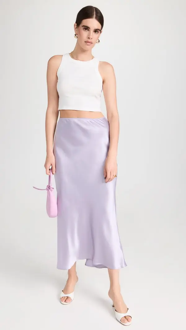 REFORMATION Layla Silk Skirt