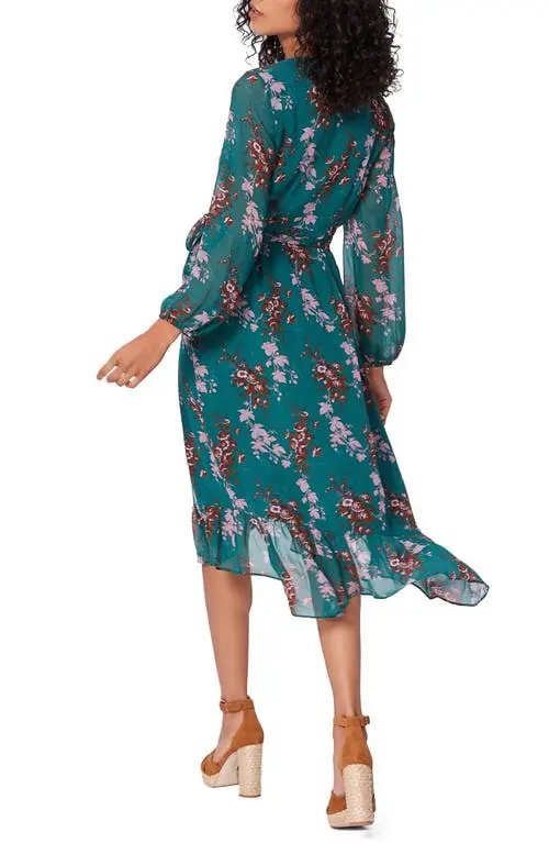 Paige Palazzo Print Long Sleeve Silk Wrap Dress
