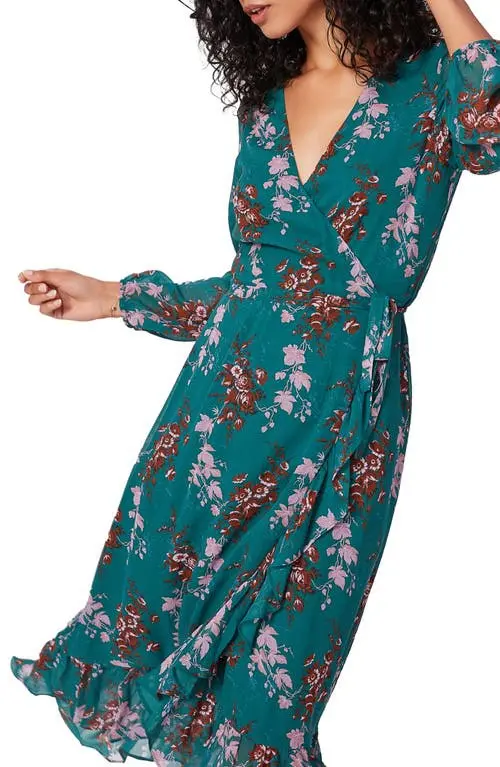 Paige Palazzo Print Long Sleeve Silk Wrap Dress