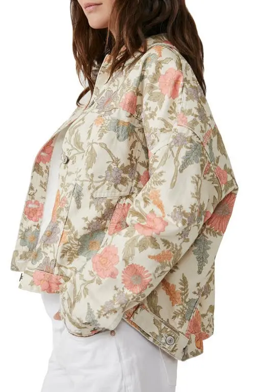 Free People Printed Denim Jacket