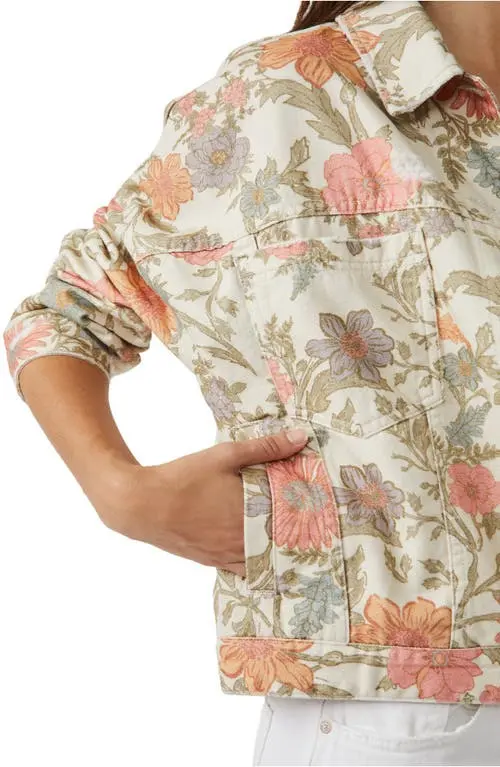 Free People Printed Denim Jacket