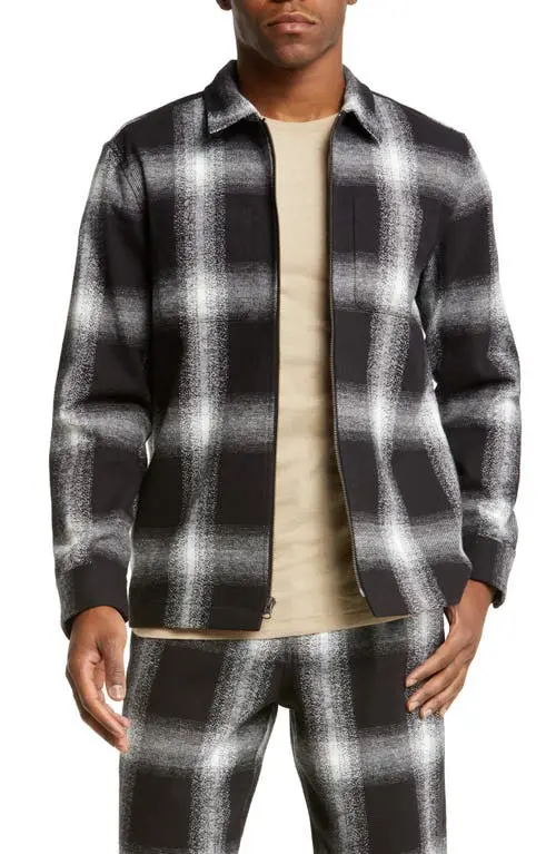 Saturdays Nyc Ryan Plaid Flannel Shirt Jacket - Black