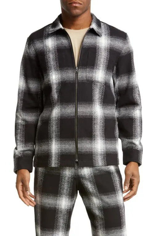Saturdays Nyc Ryan Plaid Flannel Shirt Jacket - Black