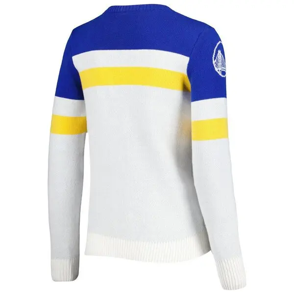 LUSSO Cream Golden State Warriors Dominique Pullover Sweater