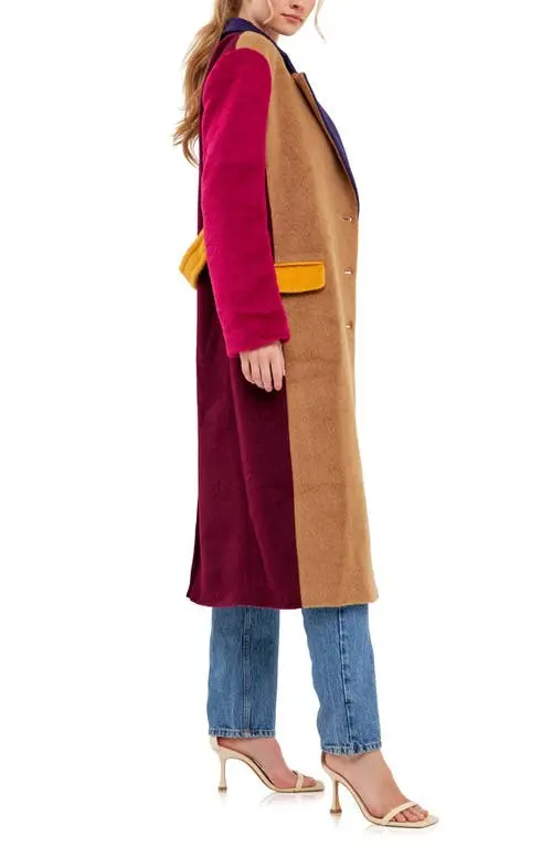 English Factory Colorblock Oversized Coat