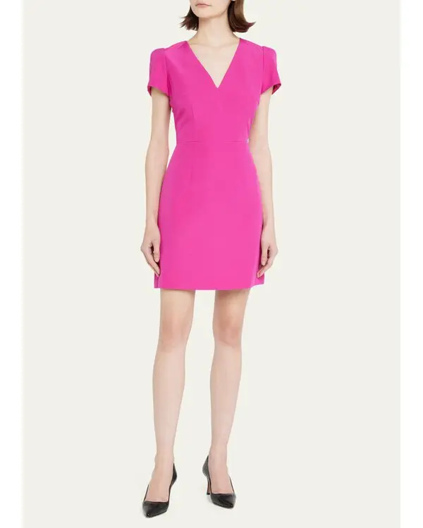 MILLY Atalie Short Cady Dress - Fuchsia
