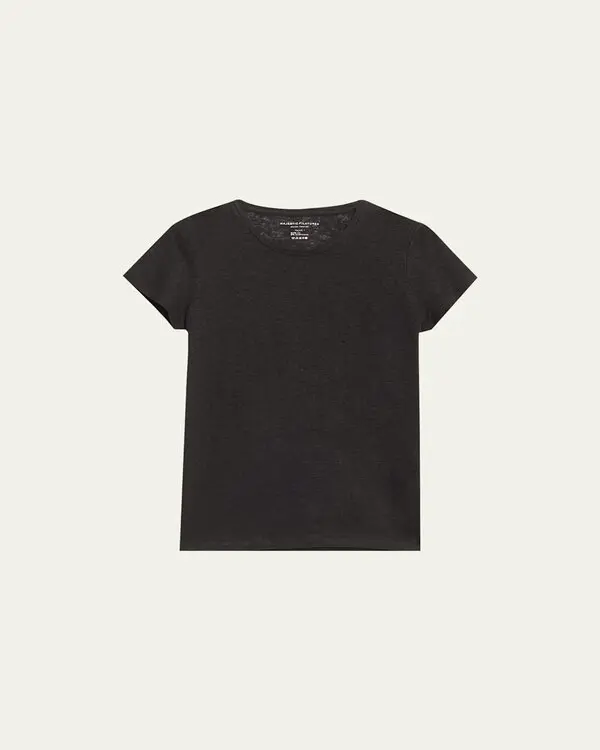 Majestic Filatures Stretch Linen Crewneck T-shirt - Noir