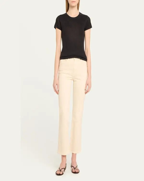 Majestic Filatures Stretch Linen Crewneck T-shirt - Noir